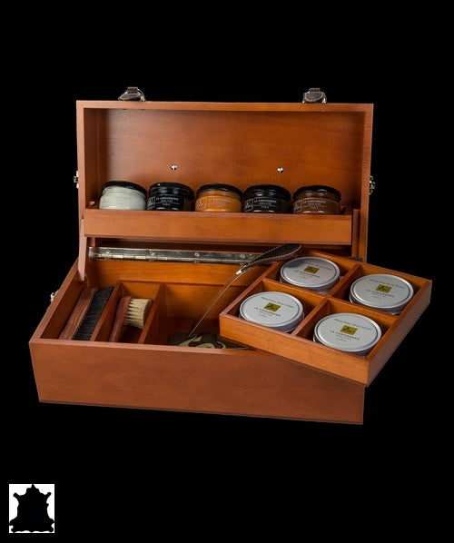 LCA Box Intendant Ebony Wood/Black Leather - The Elegant Oxford